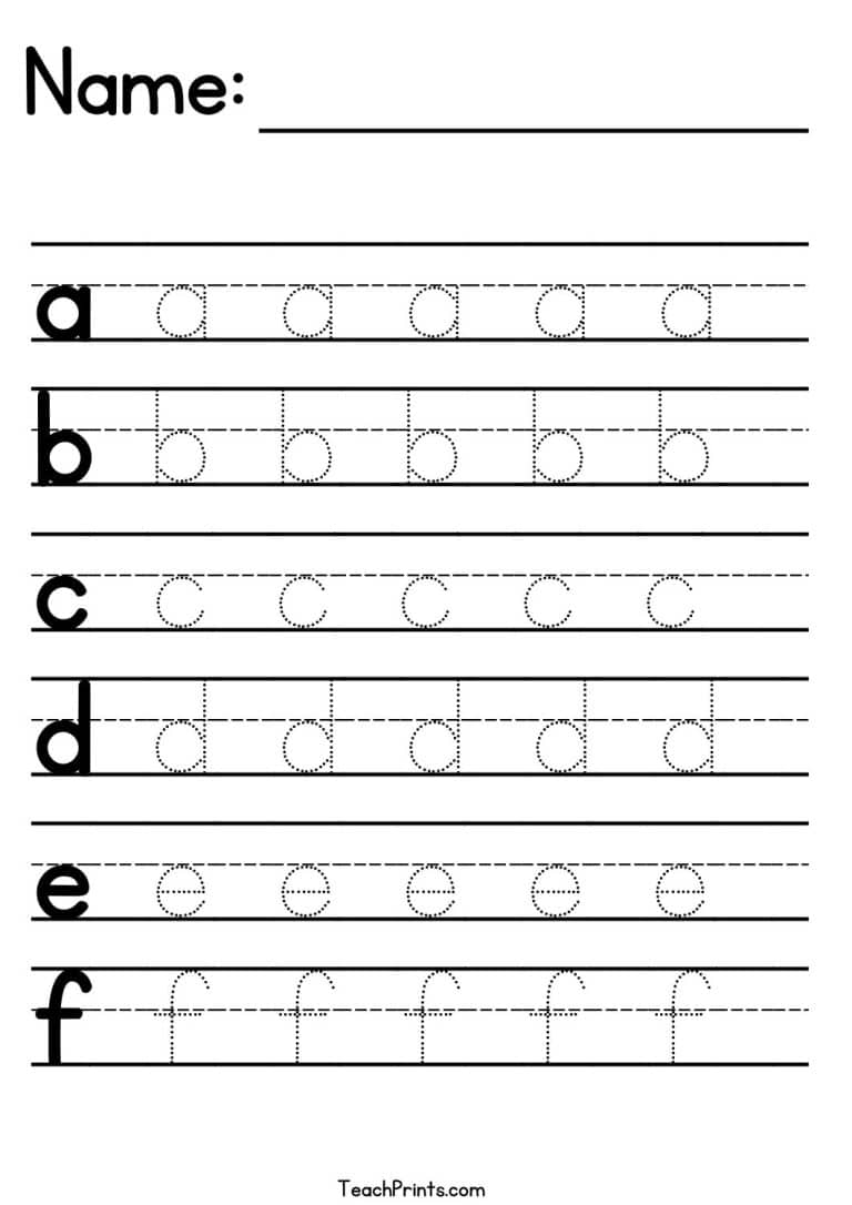 Alphabet Tracing Worksheets - Free Printables - Teach Prints