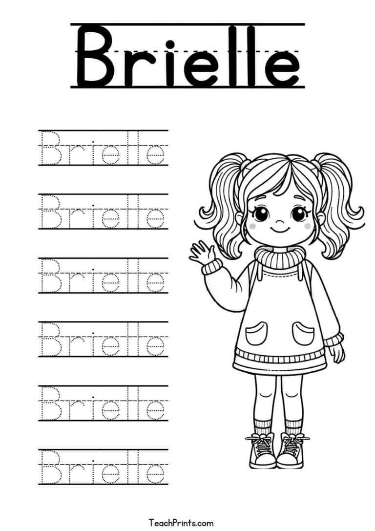 B Name Tracing Worksheets – 39 Names (Free & Printable) - Teach Prints