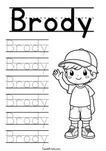 B Name Tracing Worksheets – 39 Names (Free & Printable) - Teach Prints