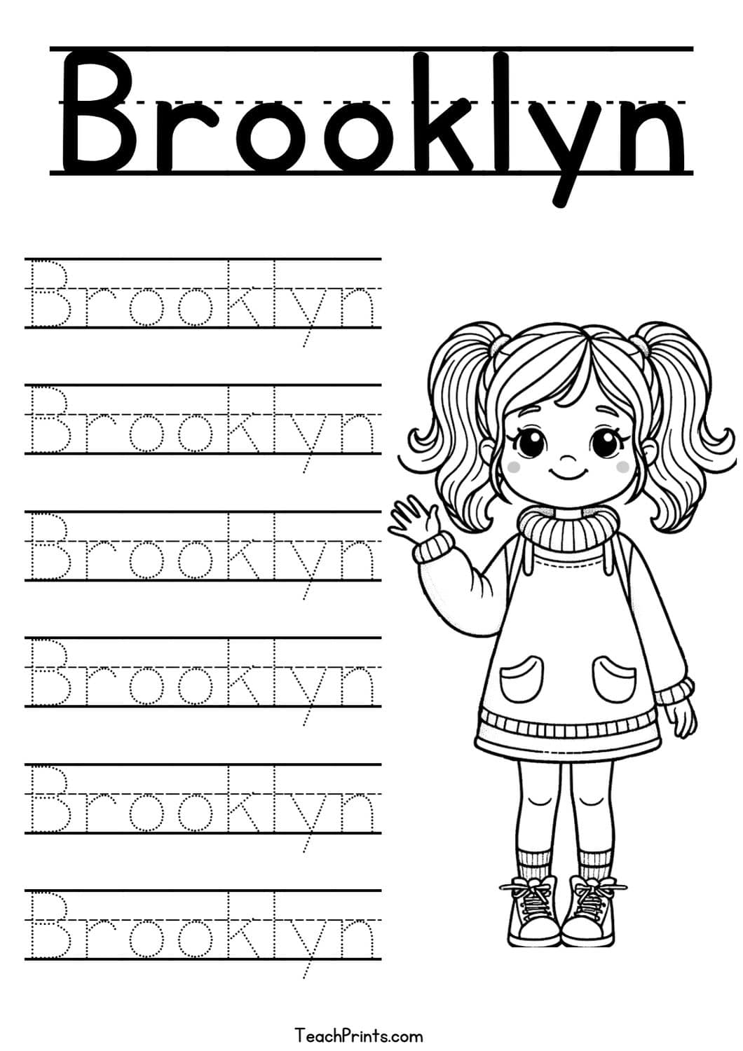 B Name Tracing Worksheets – 39 Names (Free & Printable) - Teach Prints