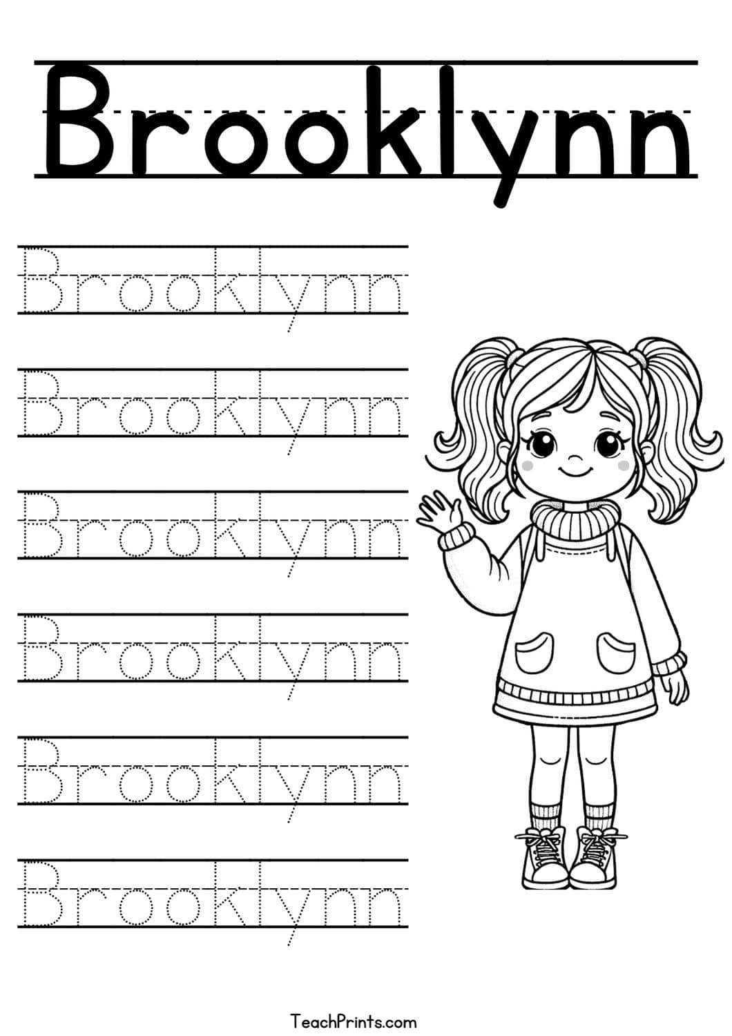 B Name Tracing Worksheets – 39 Names (Free & Printable) - Teach Prints
