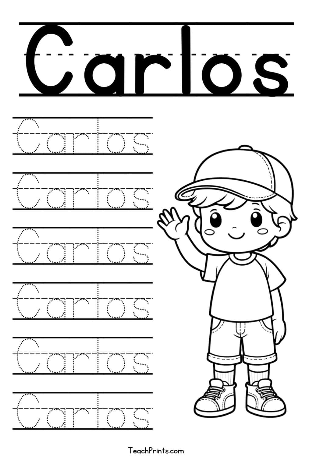 C Name Tracing Worksheets – 63 Names (Free & Printable) - Teach Prints