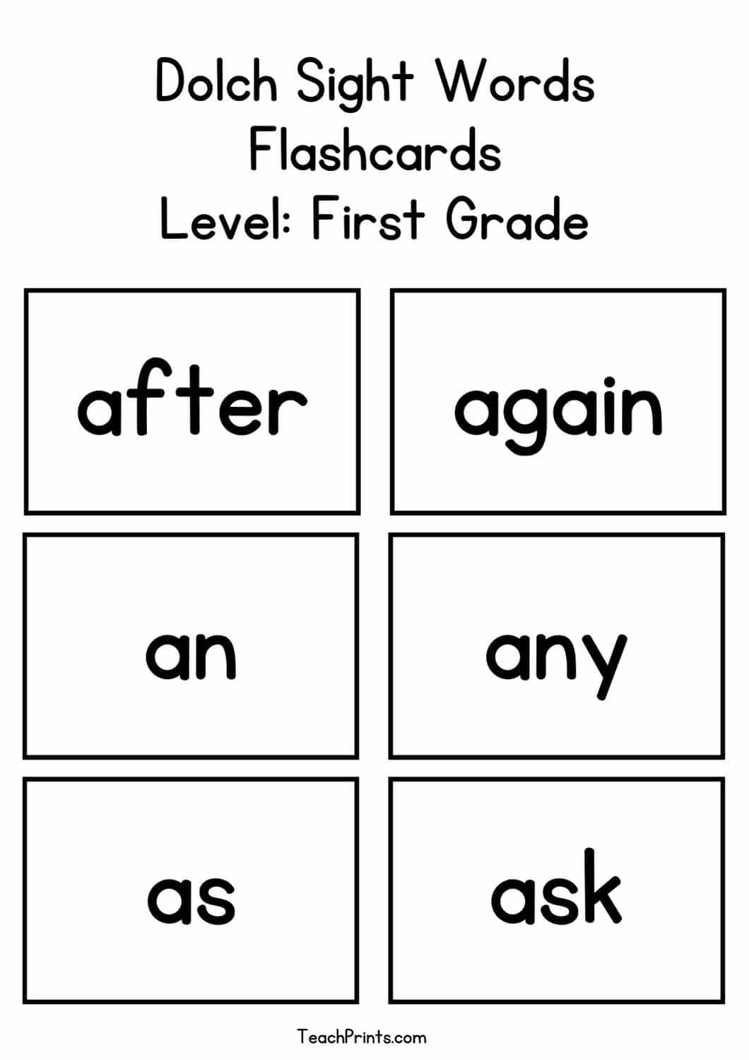Fry Sight Words Flashcards - Free and Printable - Teach Prints
