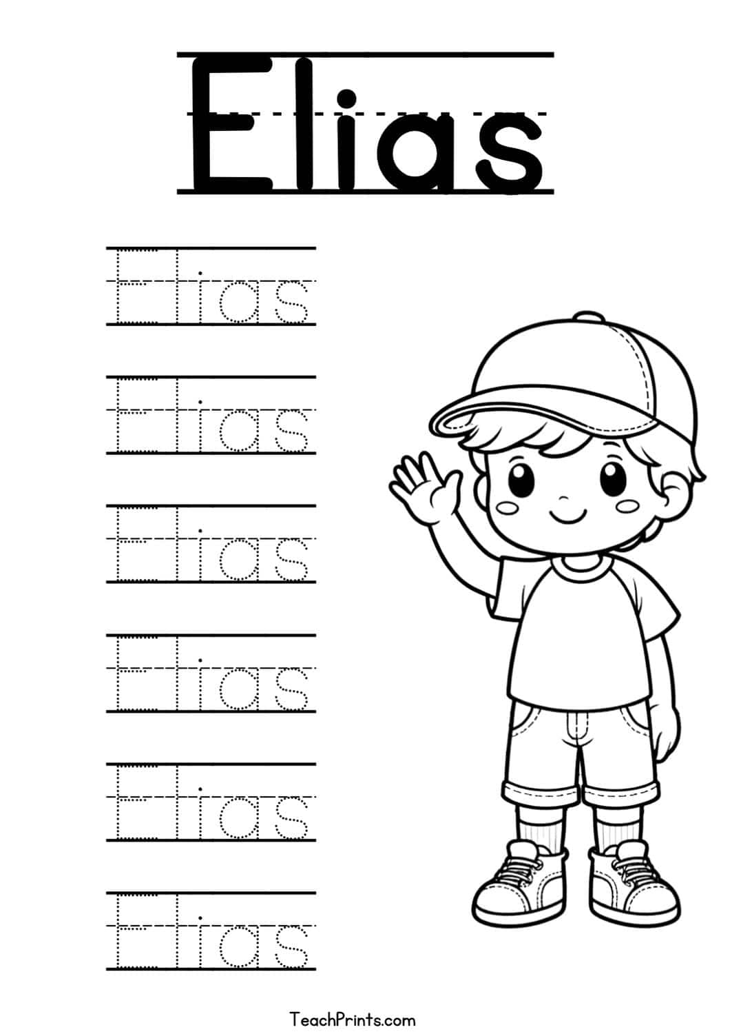 E Name Tracing Worksheets – 63 Names (Free & Printable) - Teach Prints