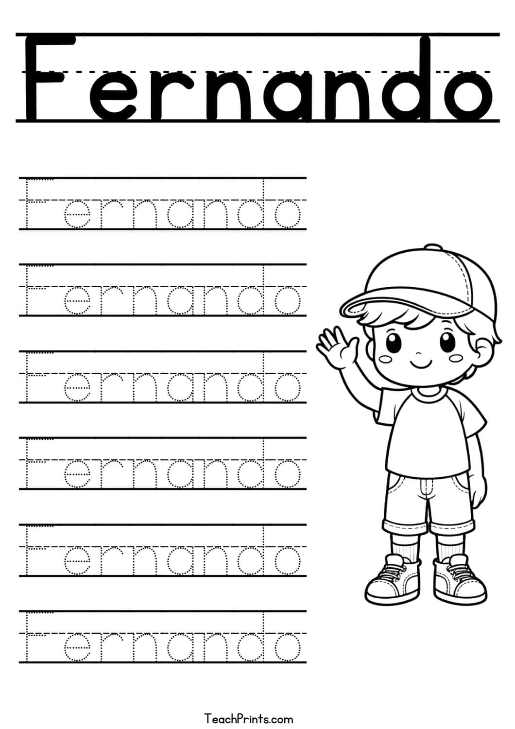F Name Tracing Worksheets – 14 Names (Free & Printable) - Teach Prints