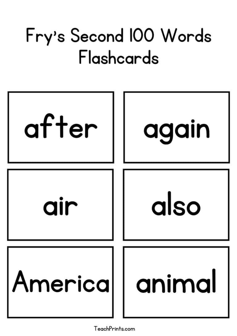 Dolch Sight Words Flashcards (Free and Printable) - Teach Prints