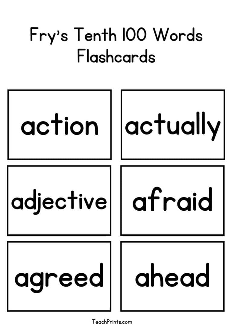 Fry Sight Words Flashcards - Free and Printable - Teach Prints