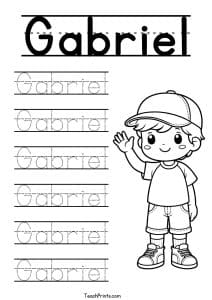 G Name Tracing Worksheets – 28 Names (Free & Printable) - 🍎 Teach Prints