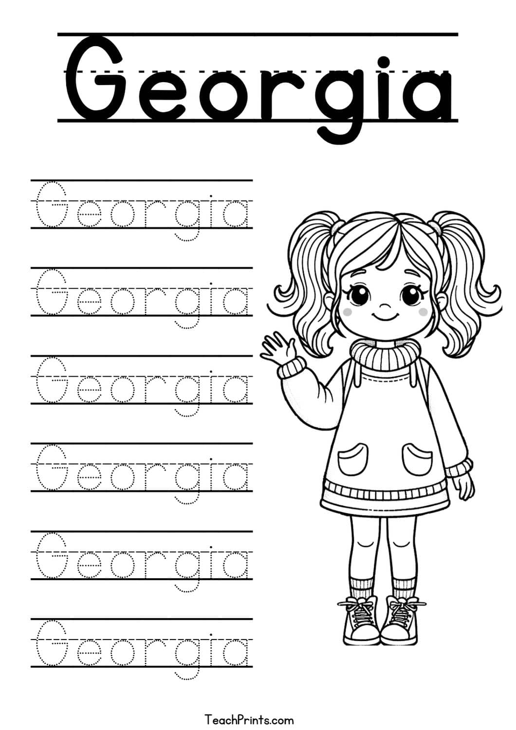 G Name Tracing Worksheets – 28 Names (Free & Printable) - Teach Prints