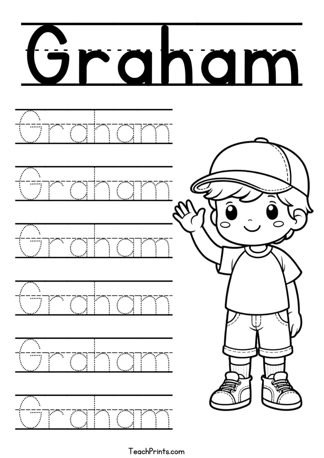G Name Tracing Worksheets – 28 Names (Free & Printable) - Teach Prints
