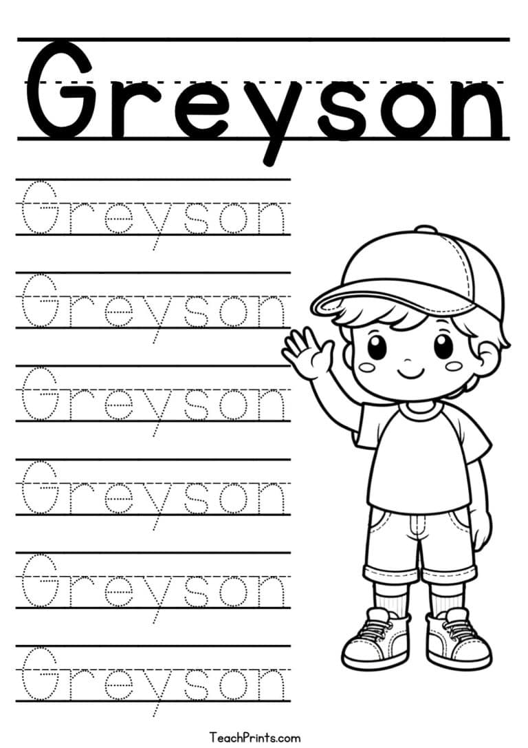 G Name Tracing Worksheets – 28 Names (Free & Printable) - Teach Prints