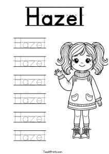 H Name Tracing Worksheets – 29 Names (Free & Printable) - Teach Prints