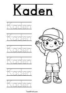 K Name Tracing Worksheets – 48 Names (Free & Printable) - Teach Prints