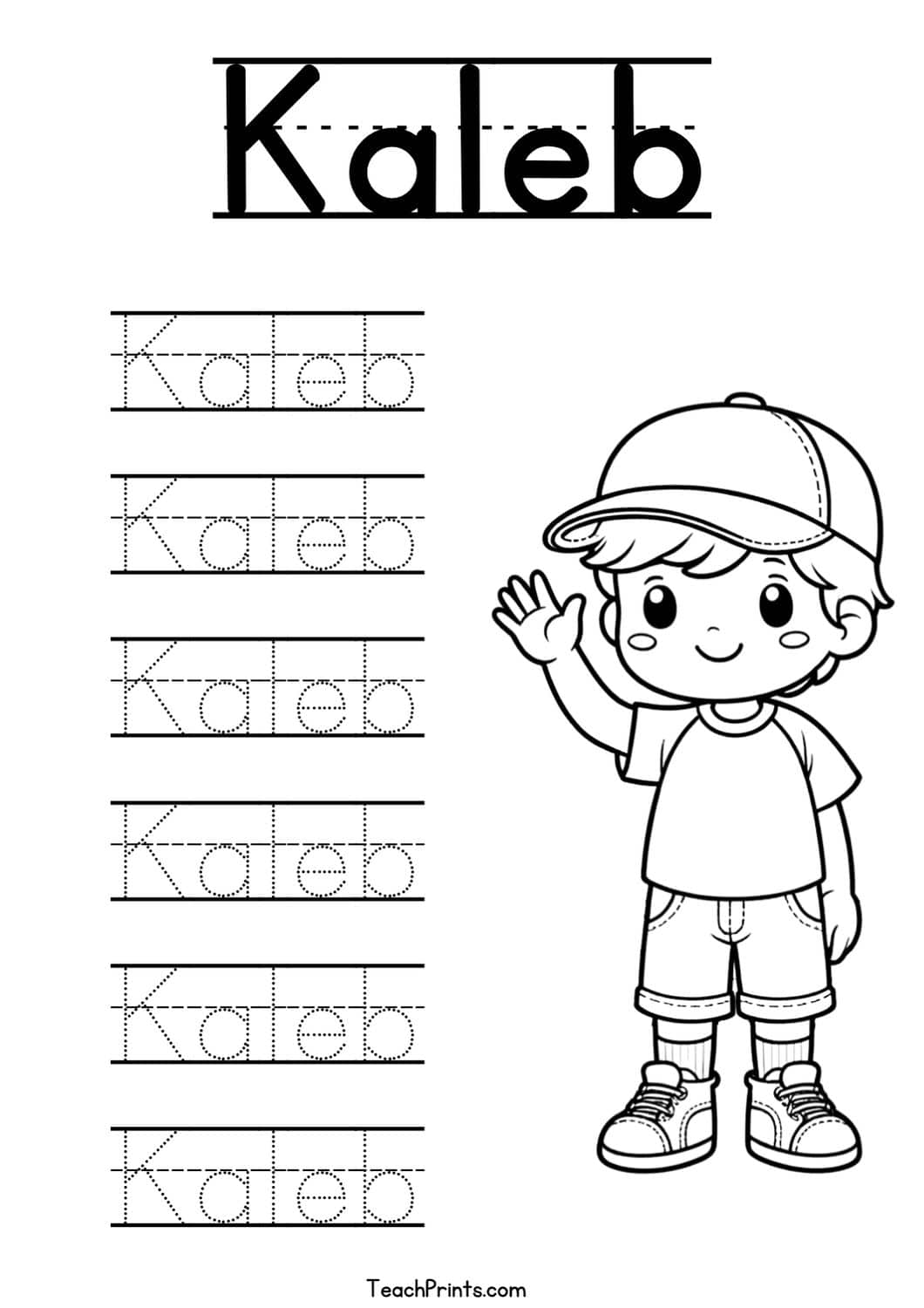 K Name Tracing Worksheets – 48 Names (Free & Printable) - Teach Prints