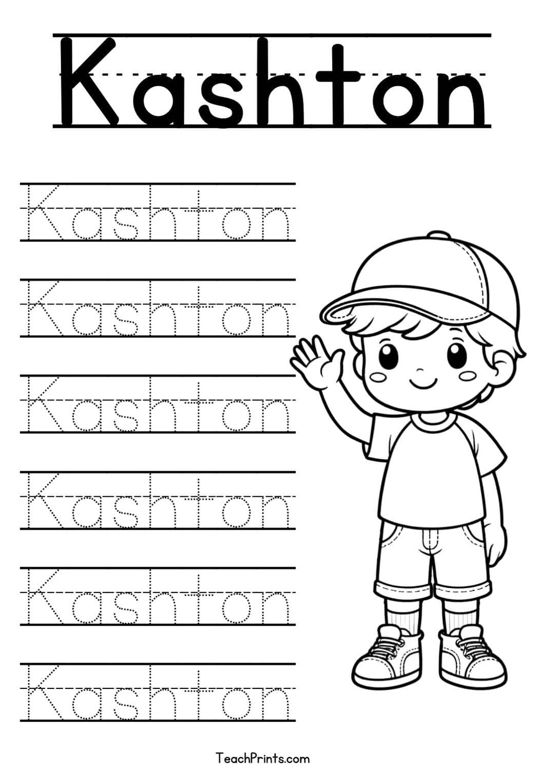 K Name Tracing Worksheets – 48 Names (Free & Printable) - Teach Prints