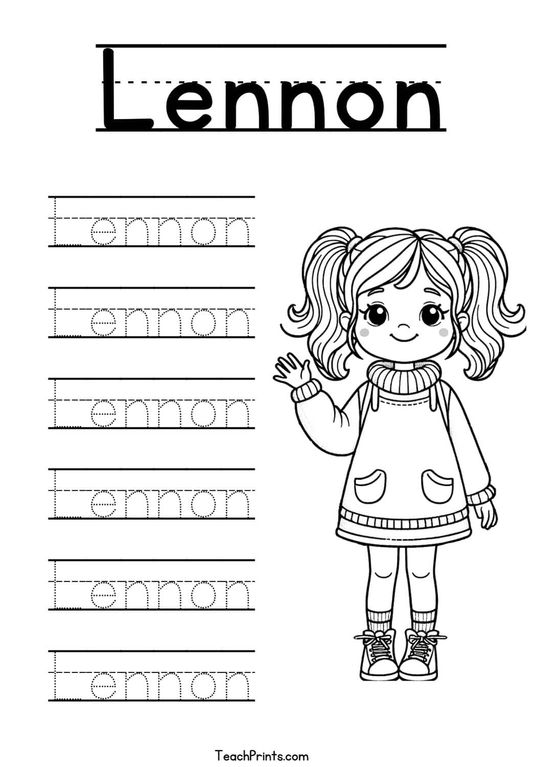 L Name Tracing Worksheets – 61 Names (Free & Printable) - Teach Prints