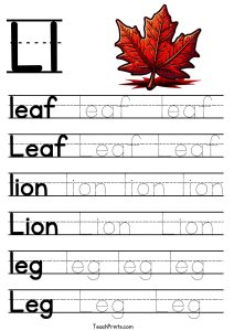 Letter L Tracing Worksheet - Free Printables - Teach Prints