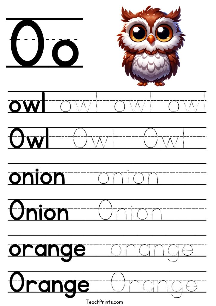 Letter O Tracing Worksheet - Free Printables - Teach Prints
