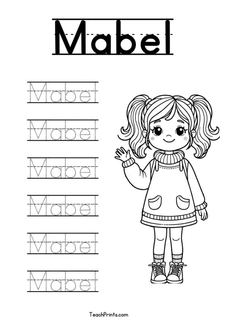 M Name Tracing Worksheets – 81 Names (Free & Printable) - Teach Prints