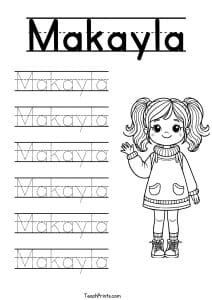 M Name Tracing Worksheets – 81 Names (Free & Printable) - Teach Prints