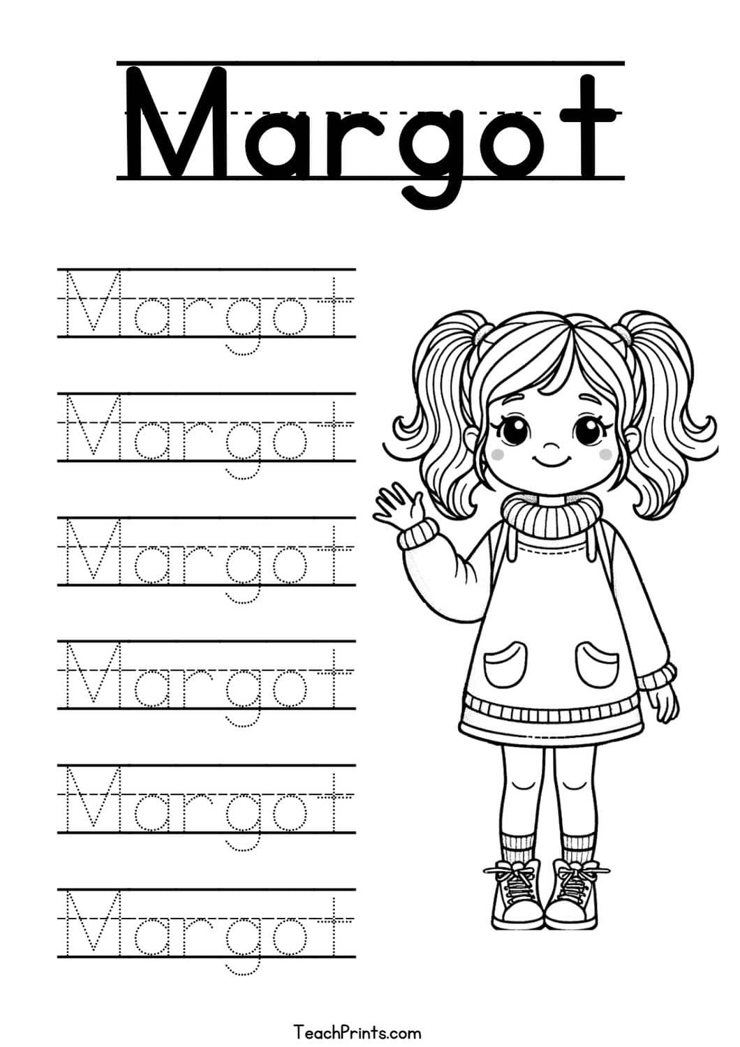 M Name Tracing Worksheets – 81 Names (Free & Printable) - Teach Prints