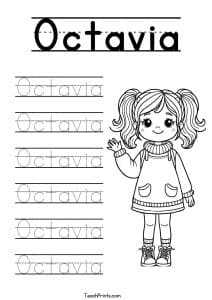 O Name Tracing Worksheets – 16 Names (Free & Printable) - 🍎 Teach Prints