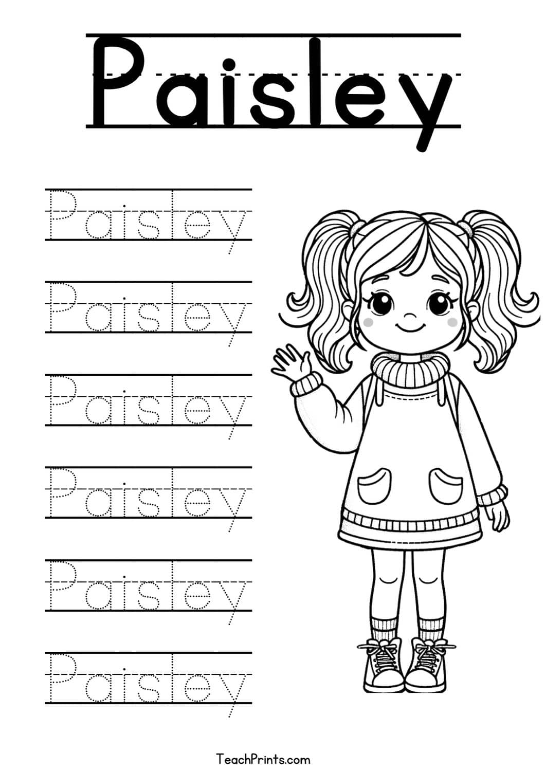 P Name Tracing Worksheets – 21 Names (Free & Printable) - Teach Prints