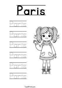 P Name Tracing Worksheets – 21 Names (Free & Printable) - Teach Prints