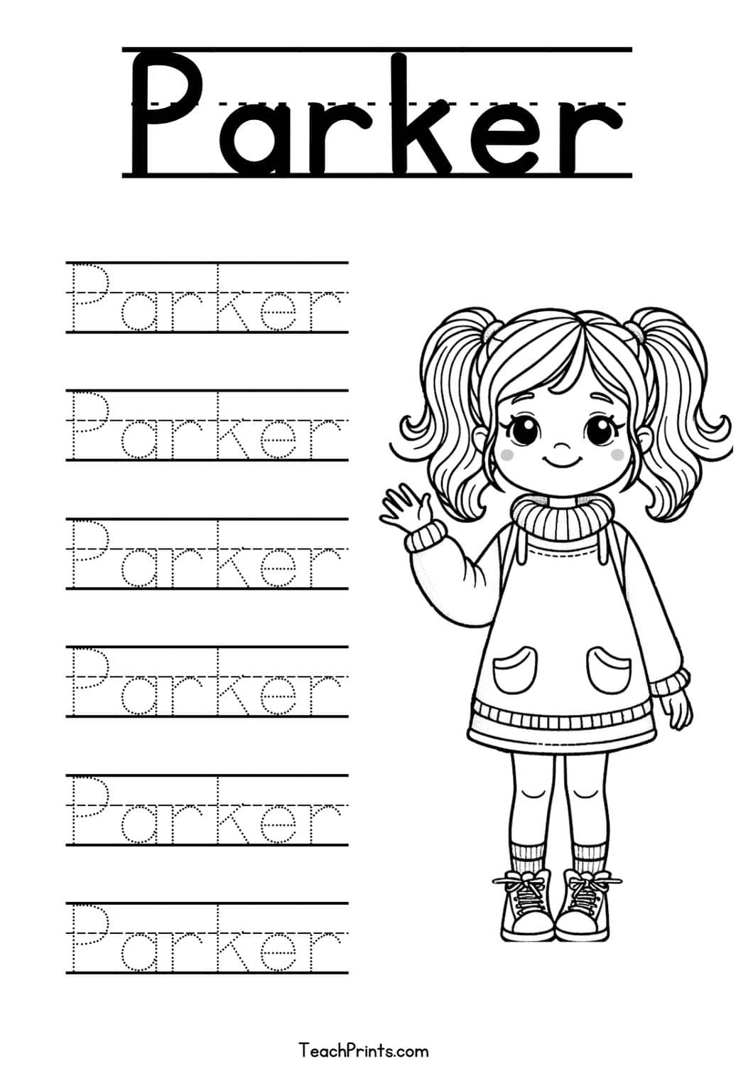 P Name Tracing Worksheets – 21 Names (Free & Printable) - Teach Prints
