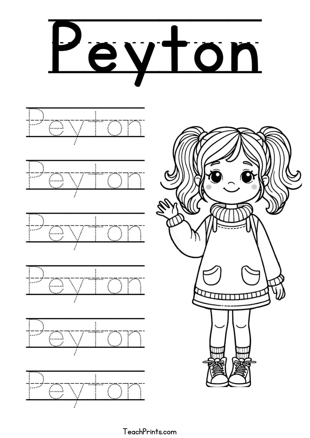 P Name Tracing Worksheets – 21 Names (Free & Printable) - Teach Prints