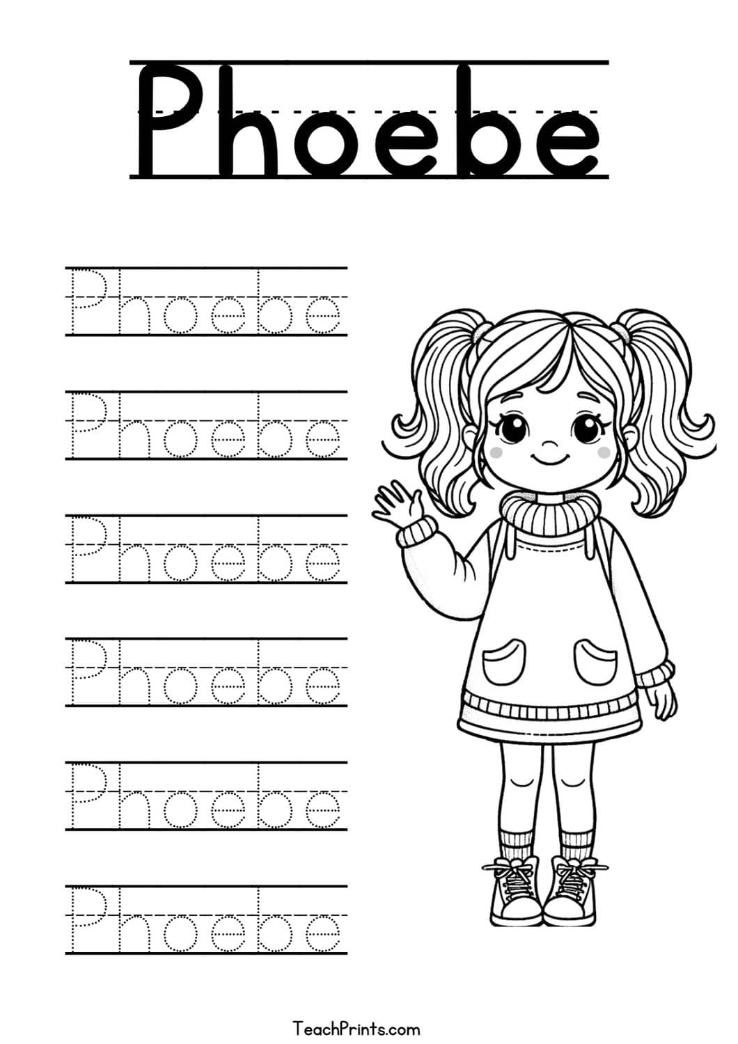 P Name Tracing Worksheets – 21 Names (Free & Printable) - Teach Prints