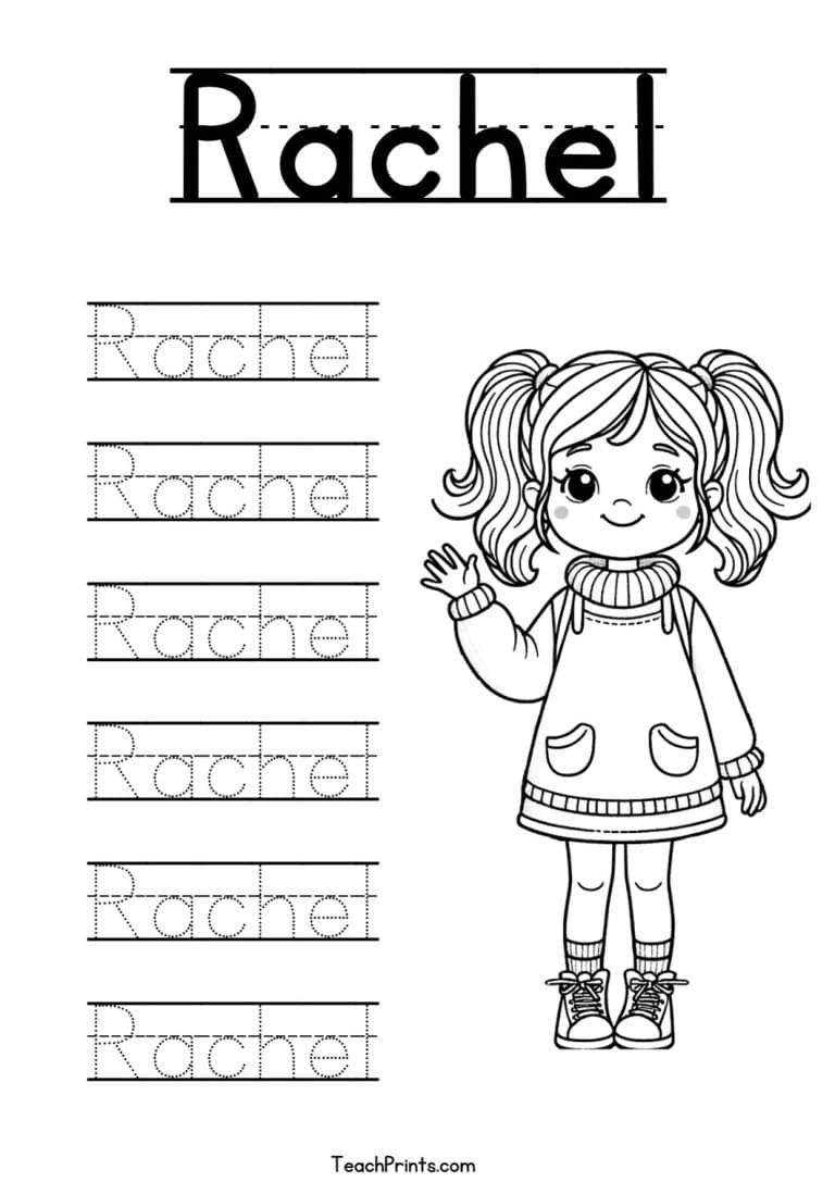 R Name Tracing Worksheets – 51 Names (Free & Printable) - Teach Prints