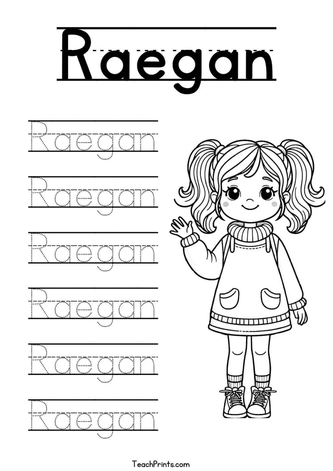R Name Tracing Worksheets – 51 Names (Free & Printable) - Teach Prints