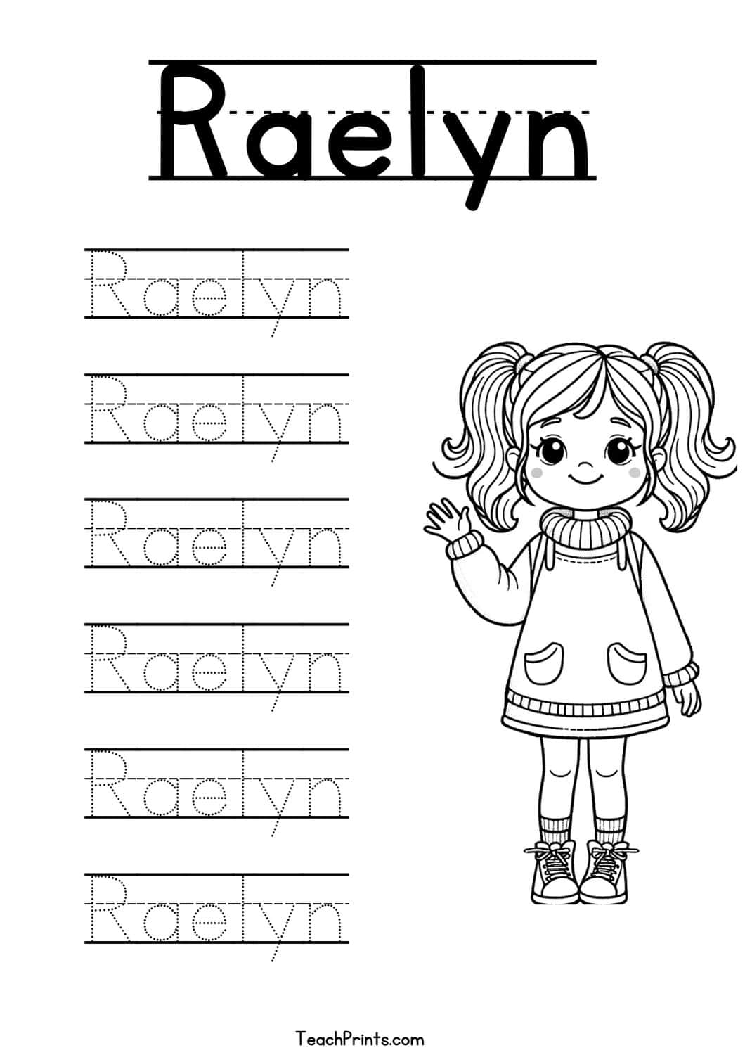 R Name Tracing Worksheets – 51 Names (Free & Printable) - Teach Prints
