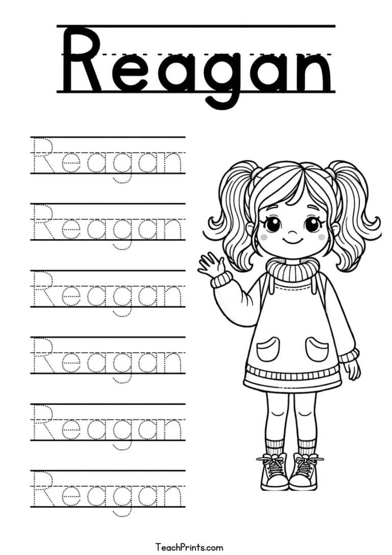 R Name Tracing Worksheets – 51 Names (Free & Printable) - Teach Prints