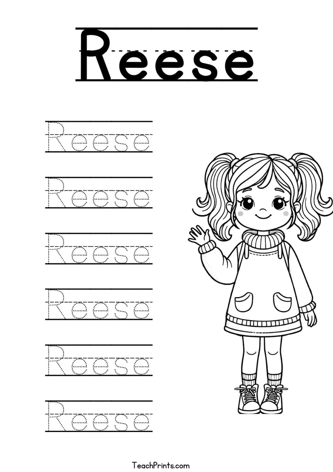 R Name Tracing Worksheets – 51 Names (Free & Printable) - Teach Prints