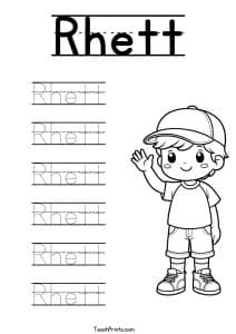 R Name Tracing Worksheets – 51 Names (Free & Printable) - Teach Prints