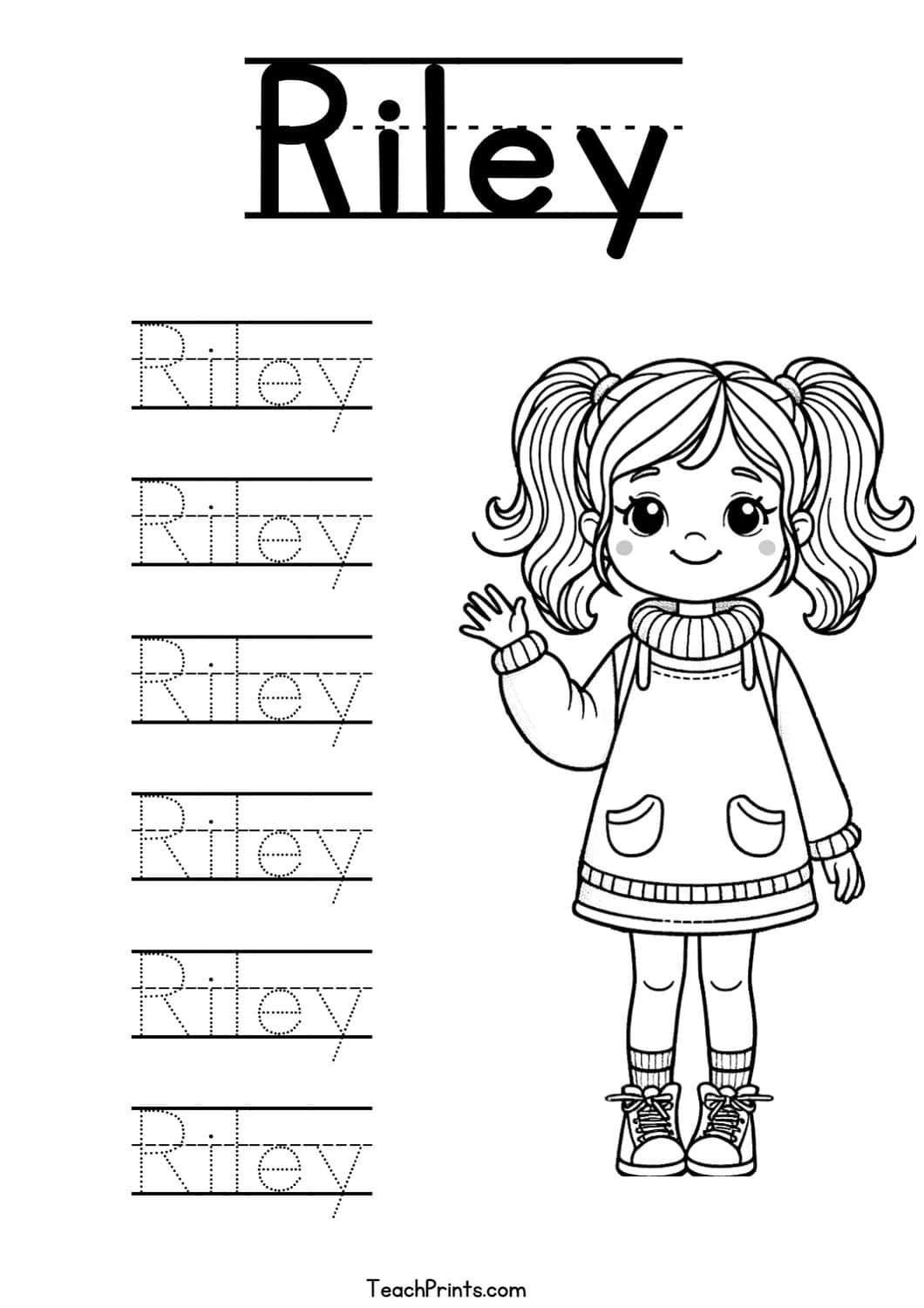 R Name Tracing Worksheets – 51 Names (Free & Printable) - Teach Prints