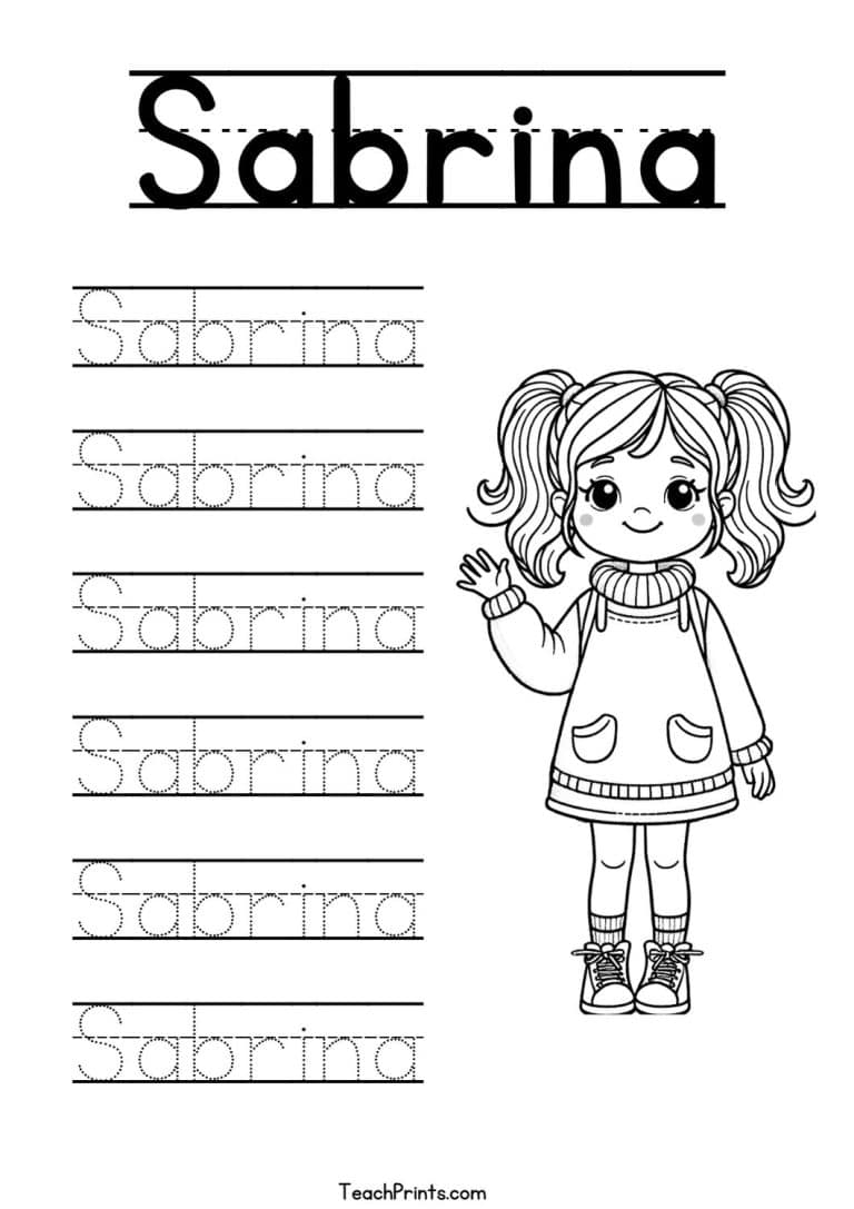 S Name Tracing Worksheets – 48 Names (Free & Printable) - Teach Prints