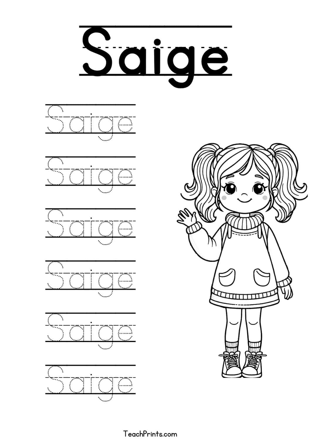 S Name Tracing Worksheets – 48 Names (Free & Printable) - Teach Prints