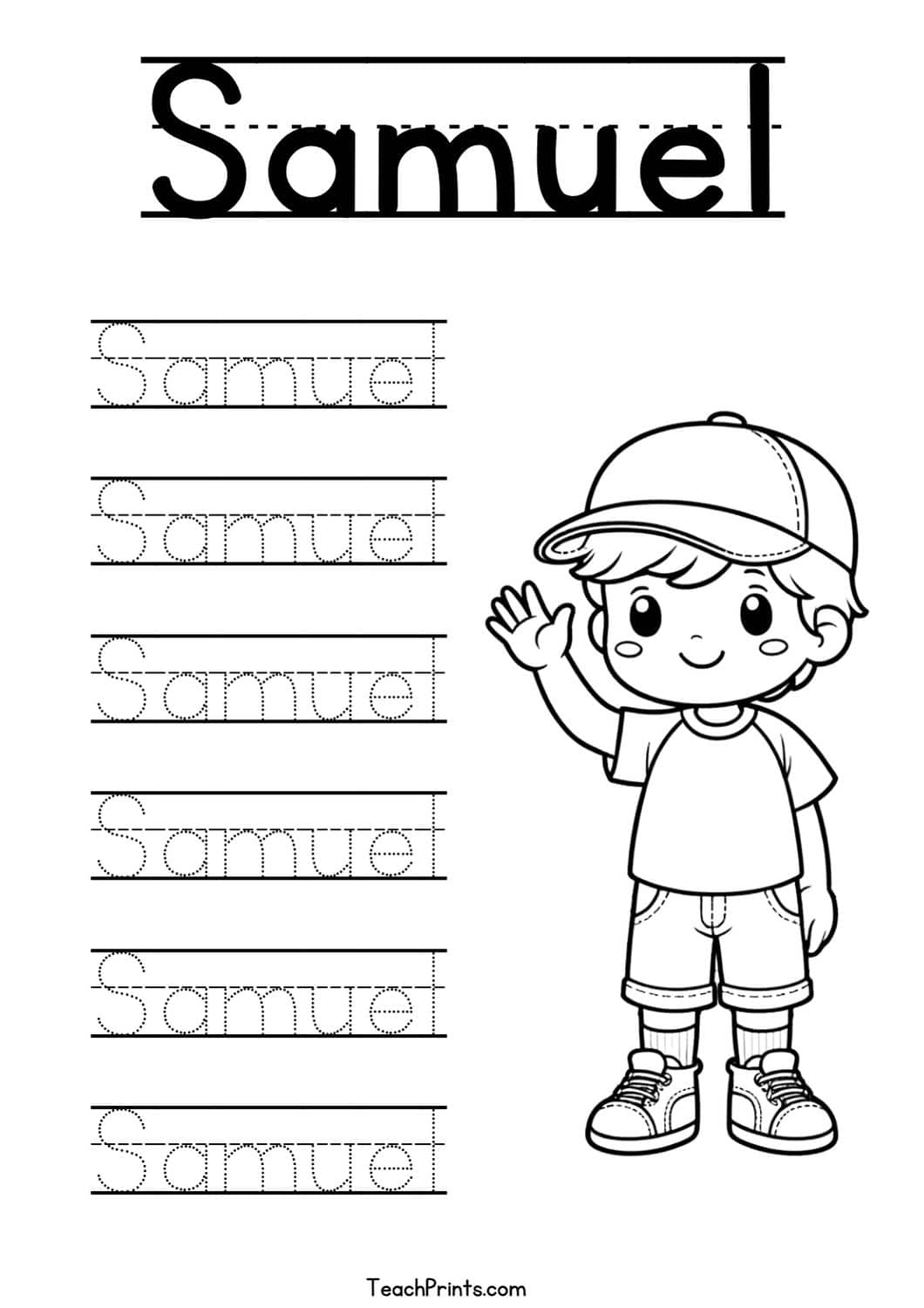 S Name Tracing Worksheets – 48 Names (Free & Printable) - Teach Prints