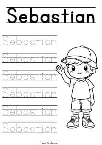 S Name Tracing Worksheets – 48 Names (Free & Printable) - Teach Prints