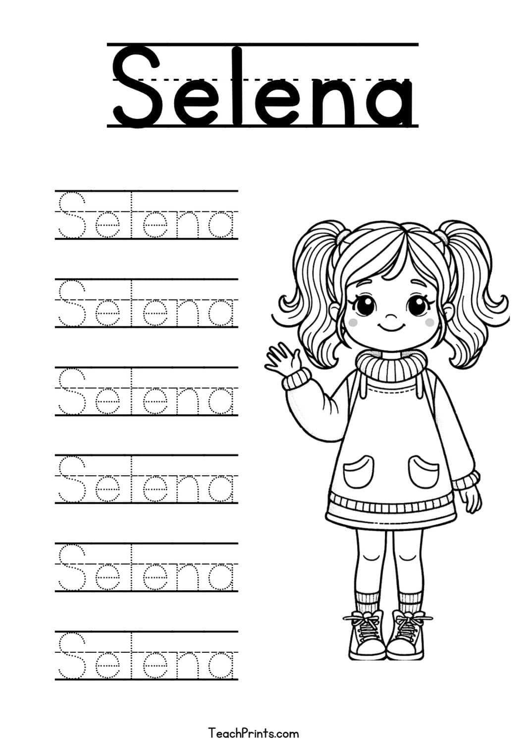 S Name Tracing Worksheets – 48 Names (Free & Printable) - Teach Prints