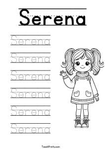 S Name Tracing Worksheets – 48 Names (Free & Printable) - Teach Prints