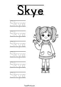 S Name Tracing Worksheets – 48 Names (Free & Printable) - Teach Prints