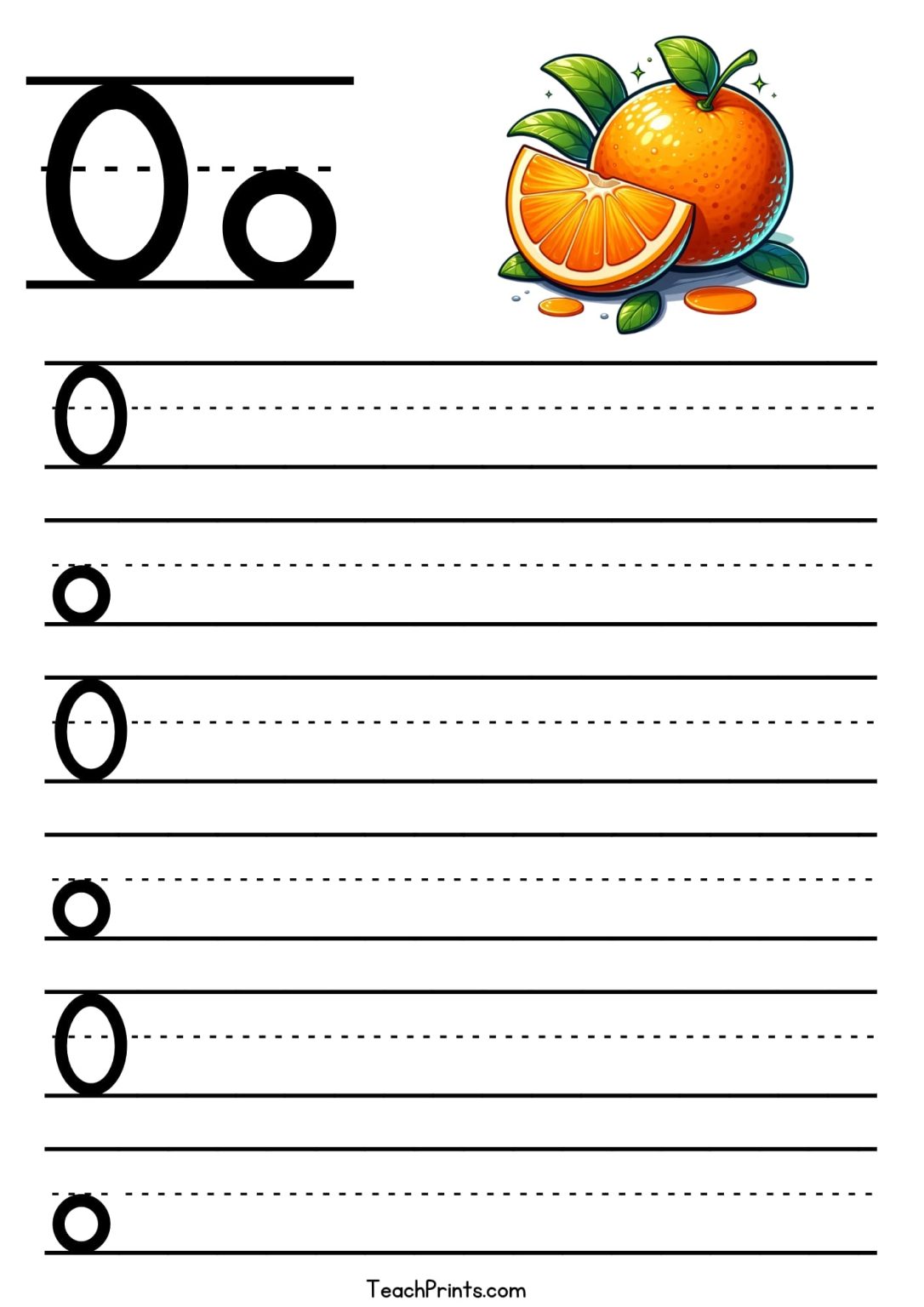 Letter O Tracing Worksheet - Free Printables - Teach Prints