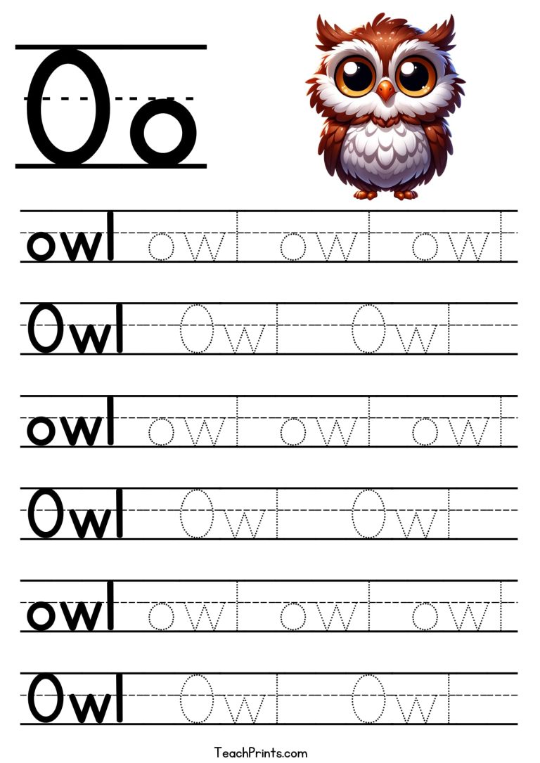 Letter O Tracing Worksheet - Free Printables - Teach Prints