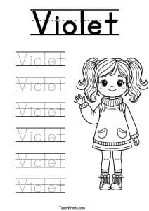 V Name Tracing Worksheets – 13 Names (Free & Printable) - Teach Prints