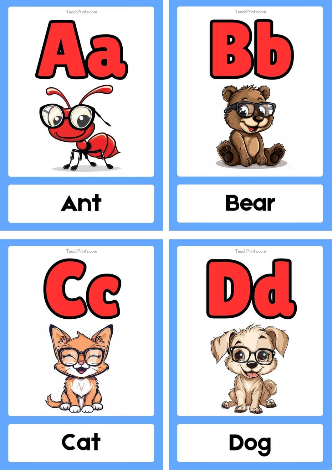 17 Free Alphabet Flashcards Sets (Printable) - Teach Prints