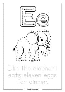 Letter E Tracing Worksheet - Free Printables - Teach Prints